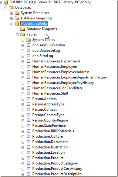 Sherry Li's BI Corner: SSAS – AdventureWorks – A Sample OLTP Database